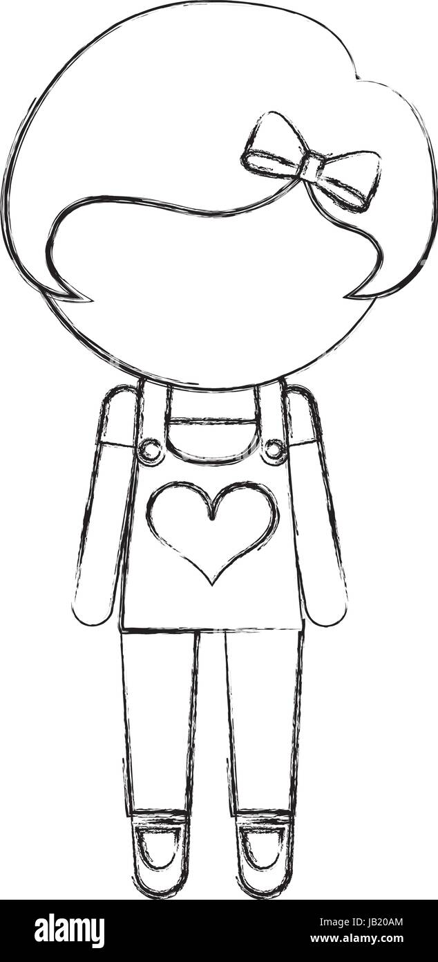 sketch draw faceless little girl Stock Vector Image & Art - Alamy