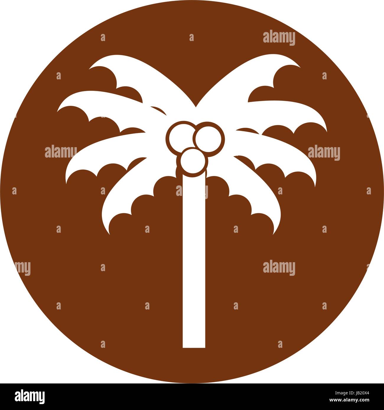 round icon beach palm cartoon Stock Vector Image & Art - Alamy