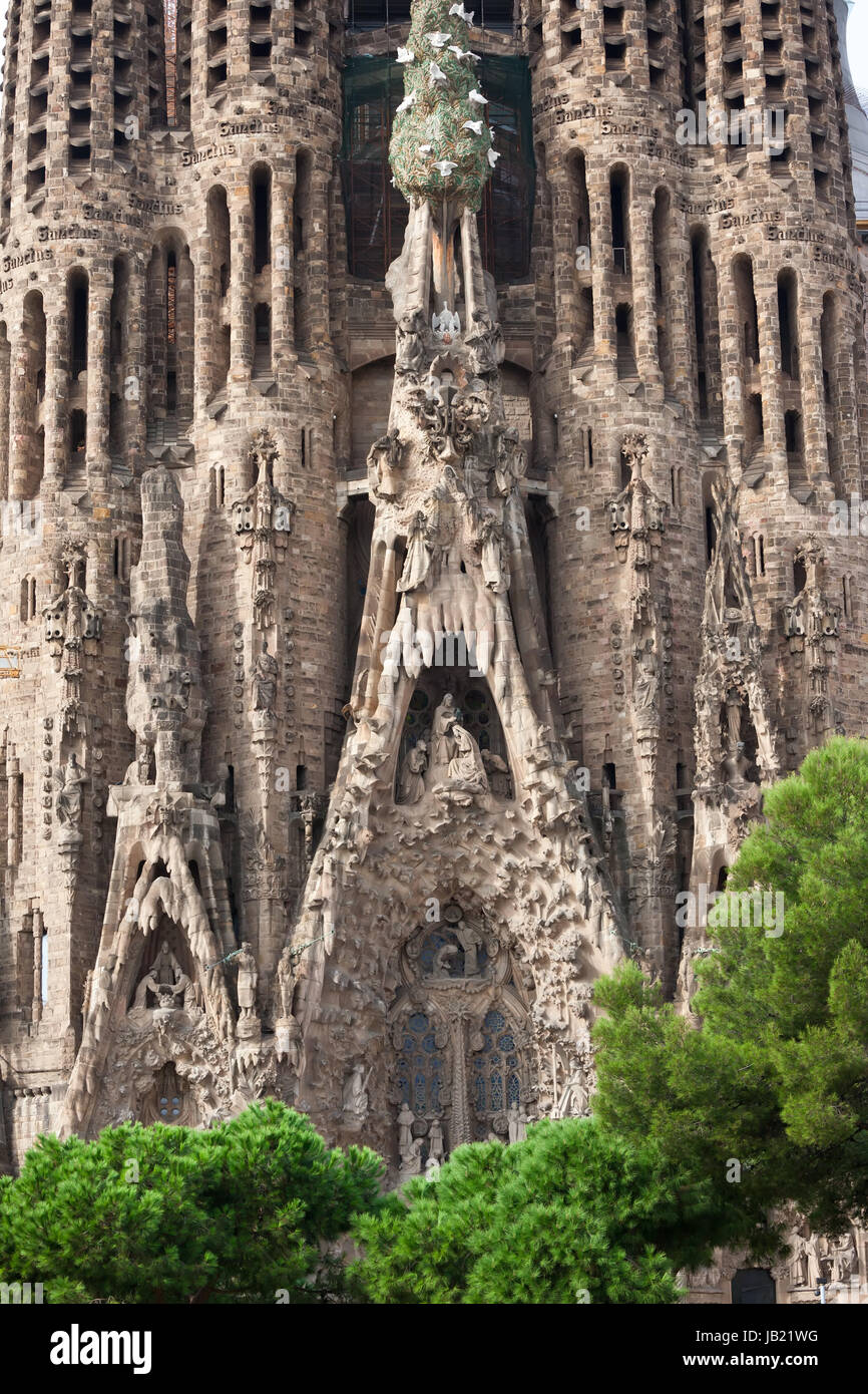 Famous architecture masterpiece Sagrada Familia in Barcelona, Spain ...