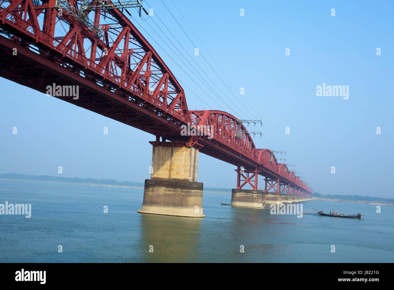 The 1.8 Kilometers long Hardinge Bridge over the Padma River. It was ...