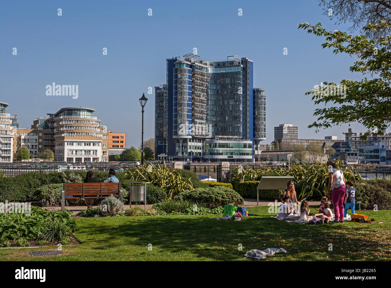 Parkland Sensory Gardens, Imperial Park, Imperial Wharf, London Stock ...