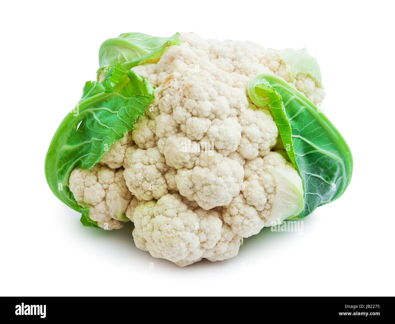 Single fresh cauliflower isolated on white background Stock Photo - Alamy