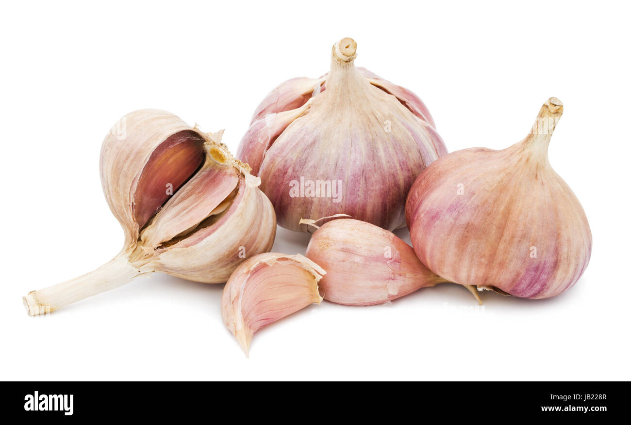 Fresh young garlic isolated on white background Stock Photo - Alamy