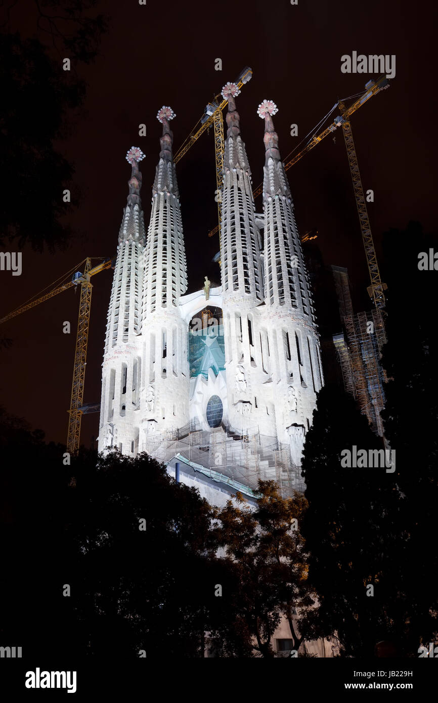 Famous architecture masterpiece Sagrada Familia in Barcelona, Spain ...