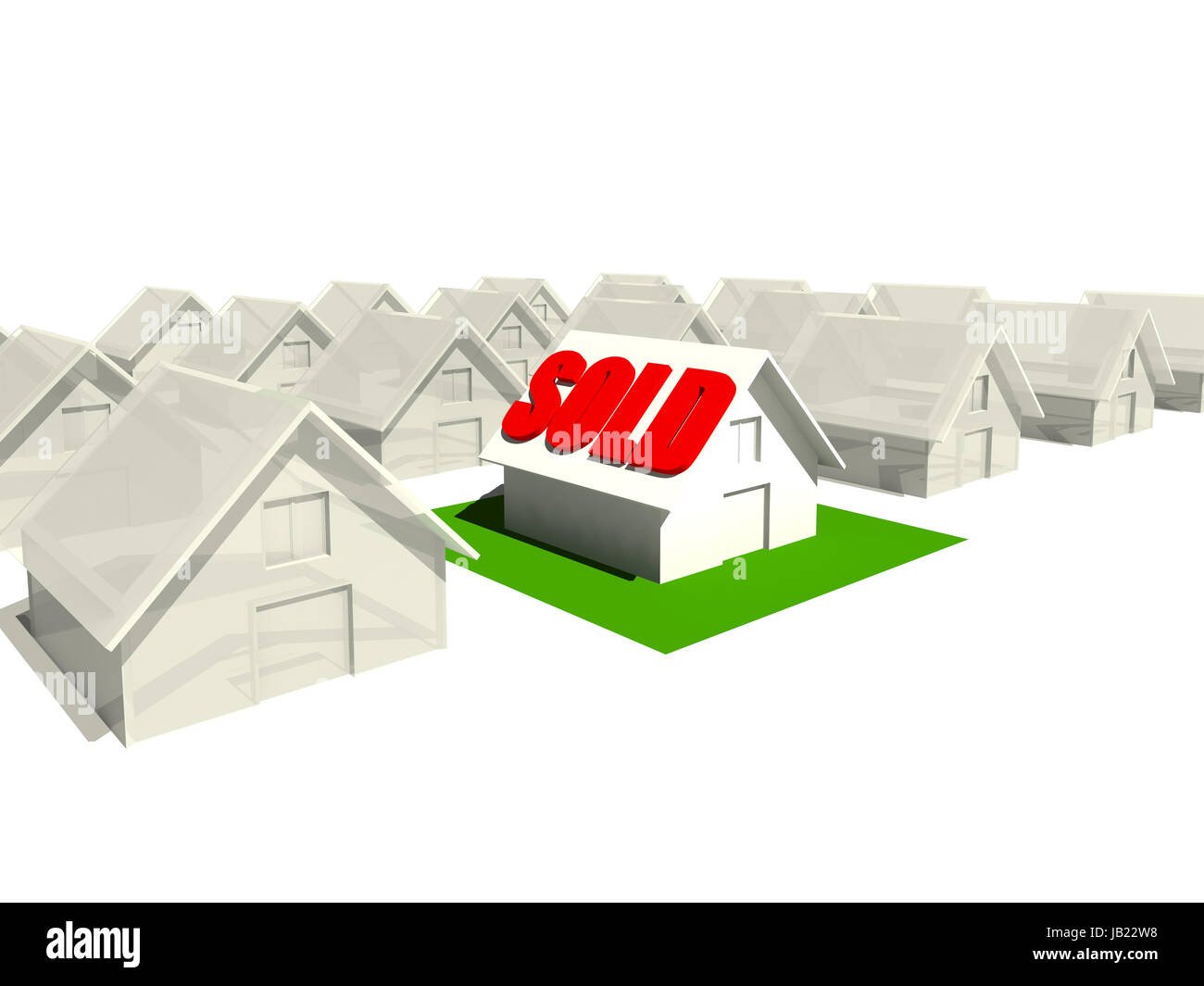 Real estate homes with a "Sold" sing on one of the houses Stock Photo ...