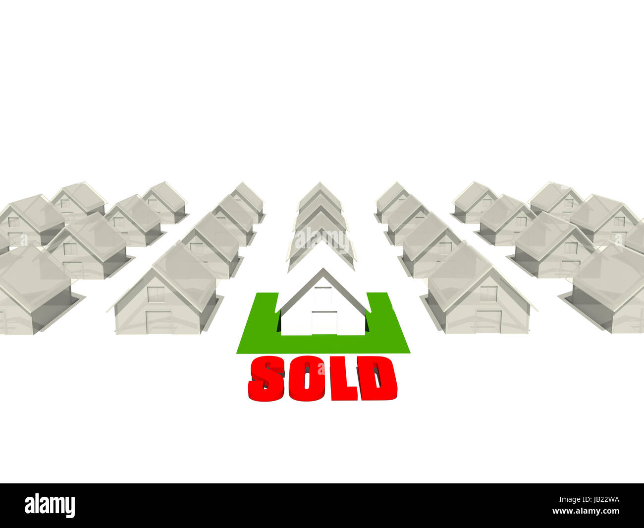 Real estate homes with a "Sold" sing on one of the houses Stock Photo ...