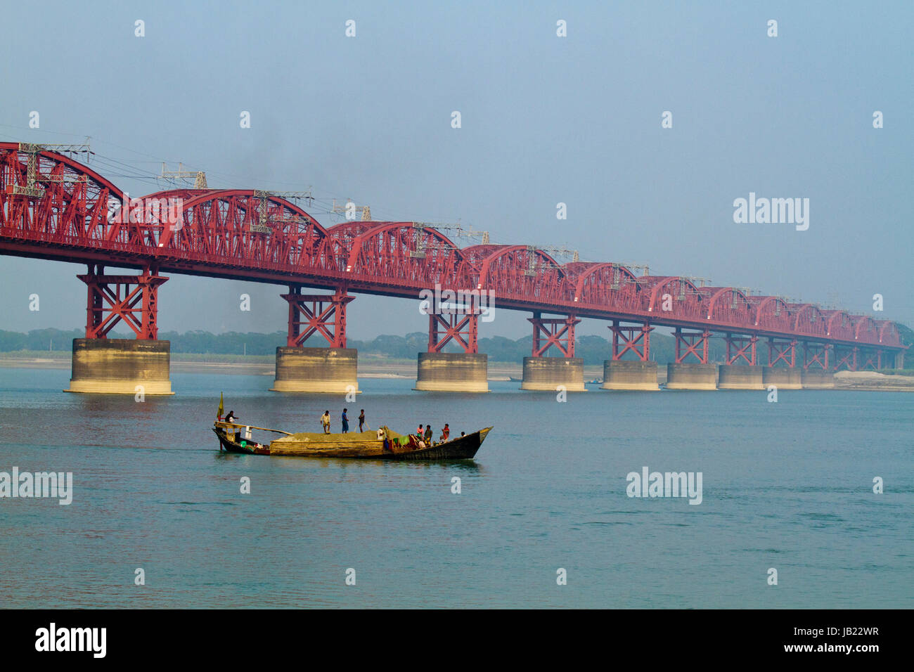 The 1.8 Kilometers long Hardinge Bridge over the Padma River. It was ...