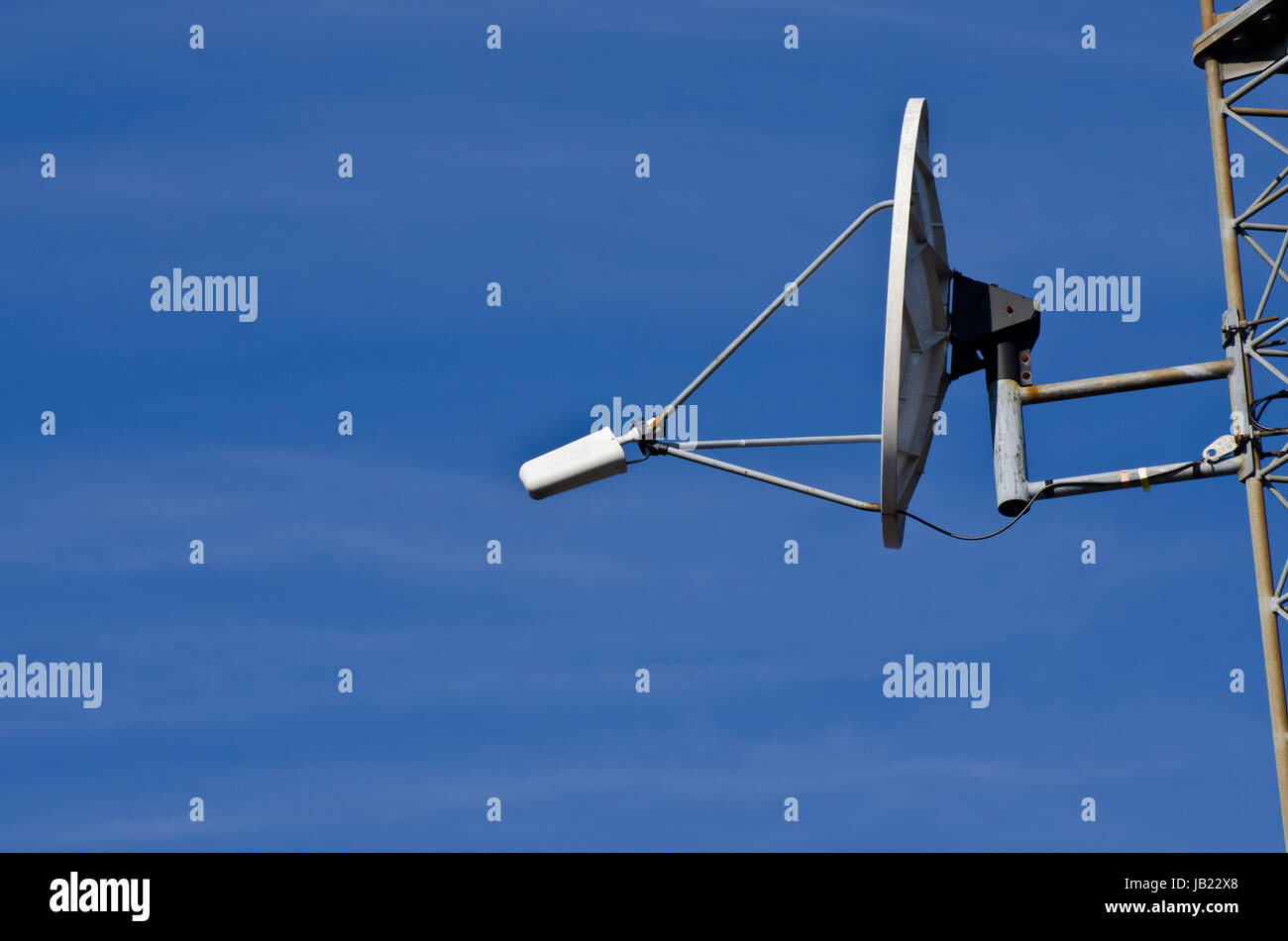 Satellite Dish on Communications Tower Stock Photo - Alamy