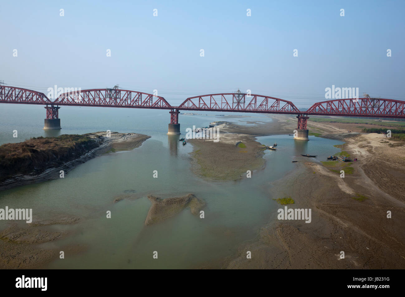 The 1.8 Kilometers long Hardinge Bridge over the Padma River. It was ...
