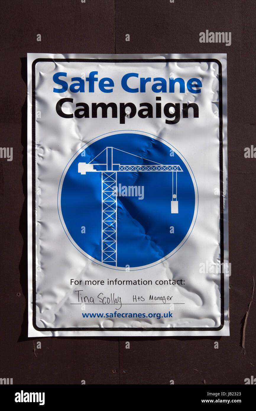 Safe Crane Campaign Poster, London Stock Photo - Alamy