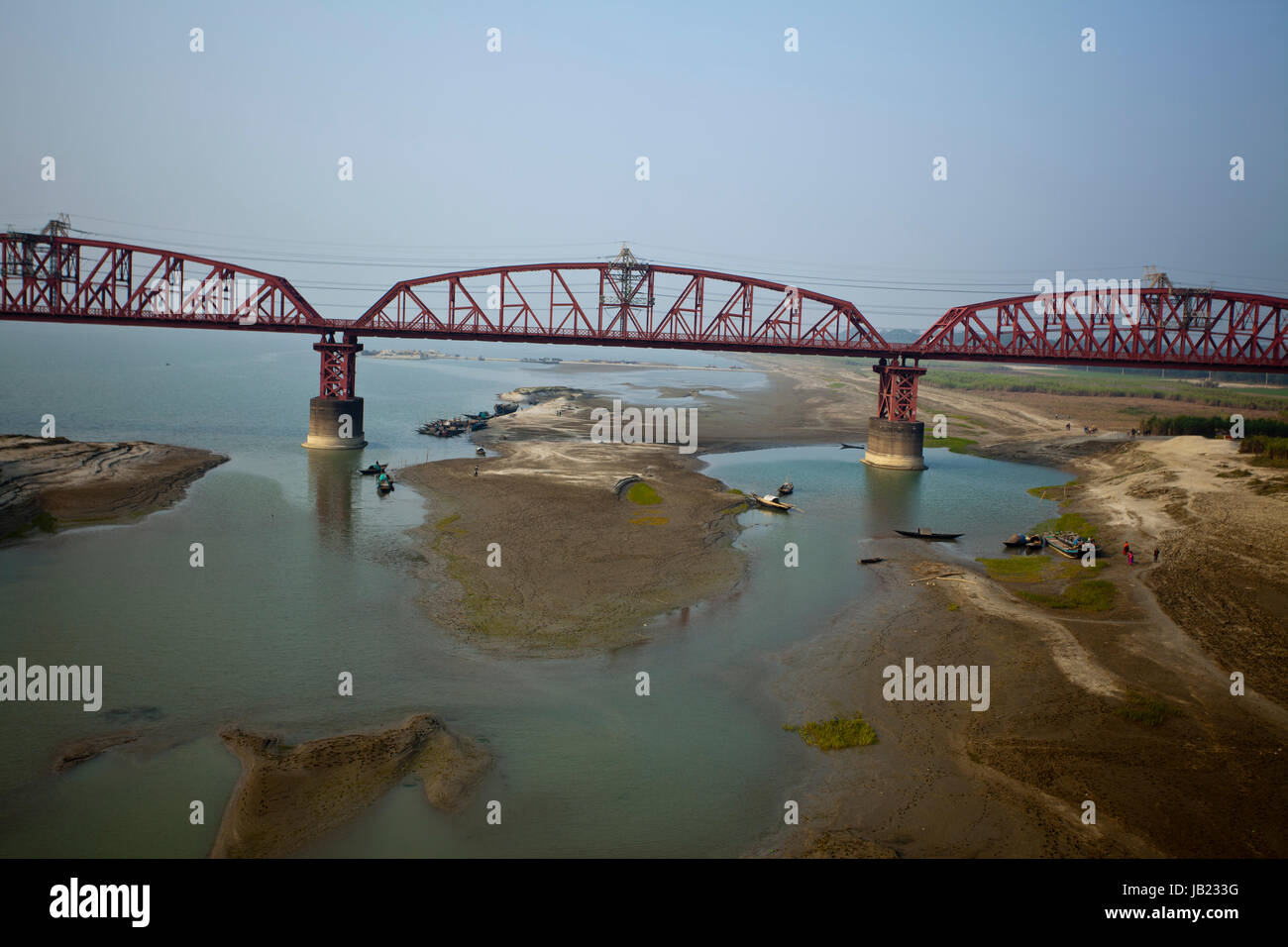 The 1.8 Kilometers long Hardinge Bridge over the Padma River. It was ...