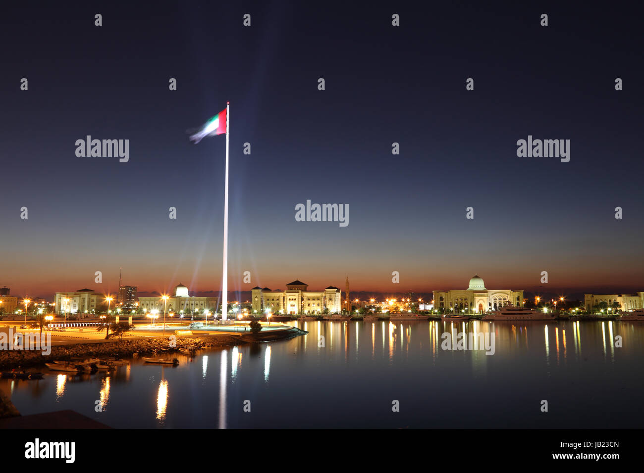 Flag of the United Arab Emirates in Sharjah Stock Photo - Alamy