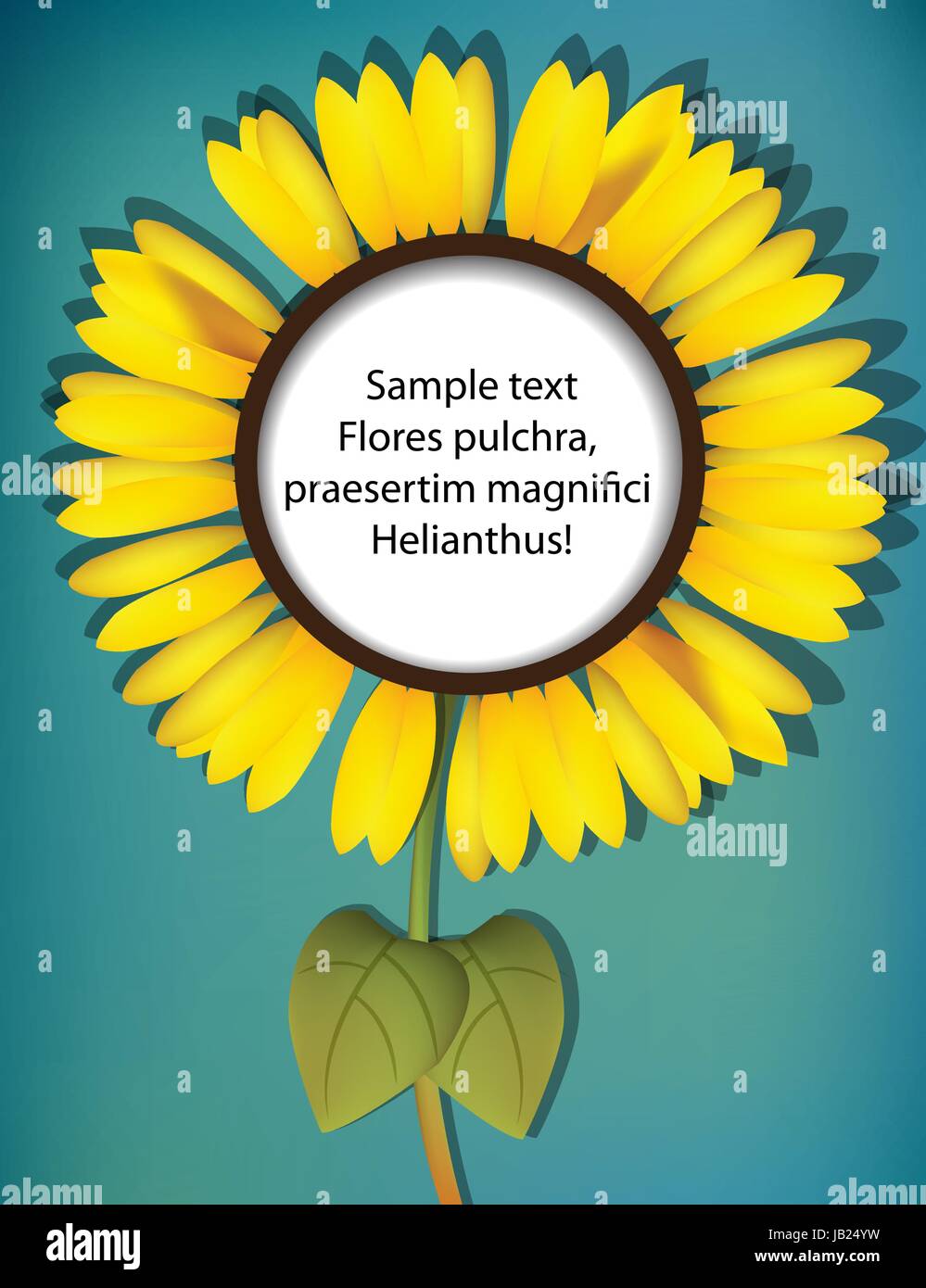 A big sunflower with copy space for your text or message, eps10 vector ...