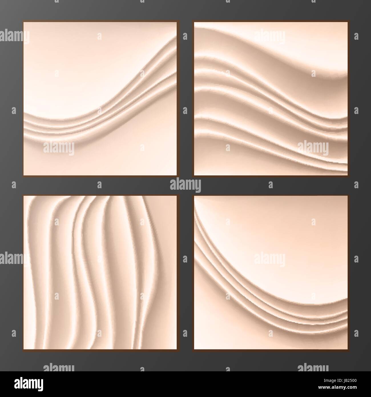 Wavy Silk Abstract Background Vector. Realistic Fabric Silk Texture ...