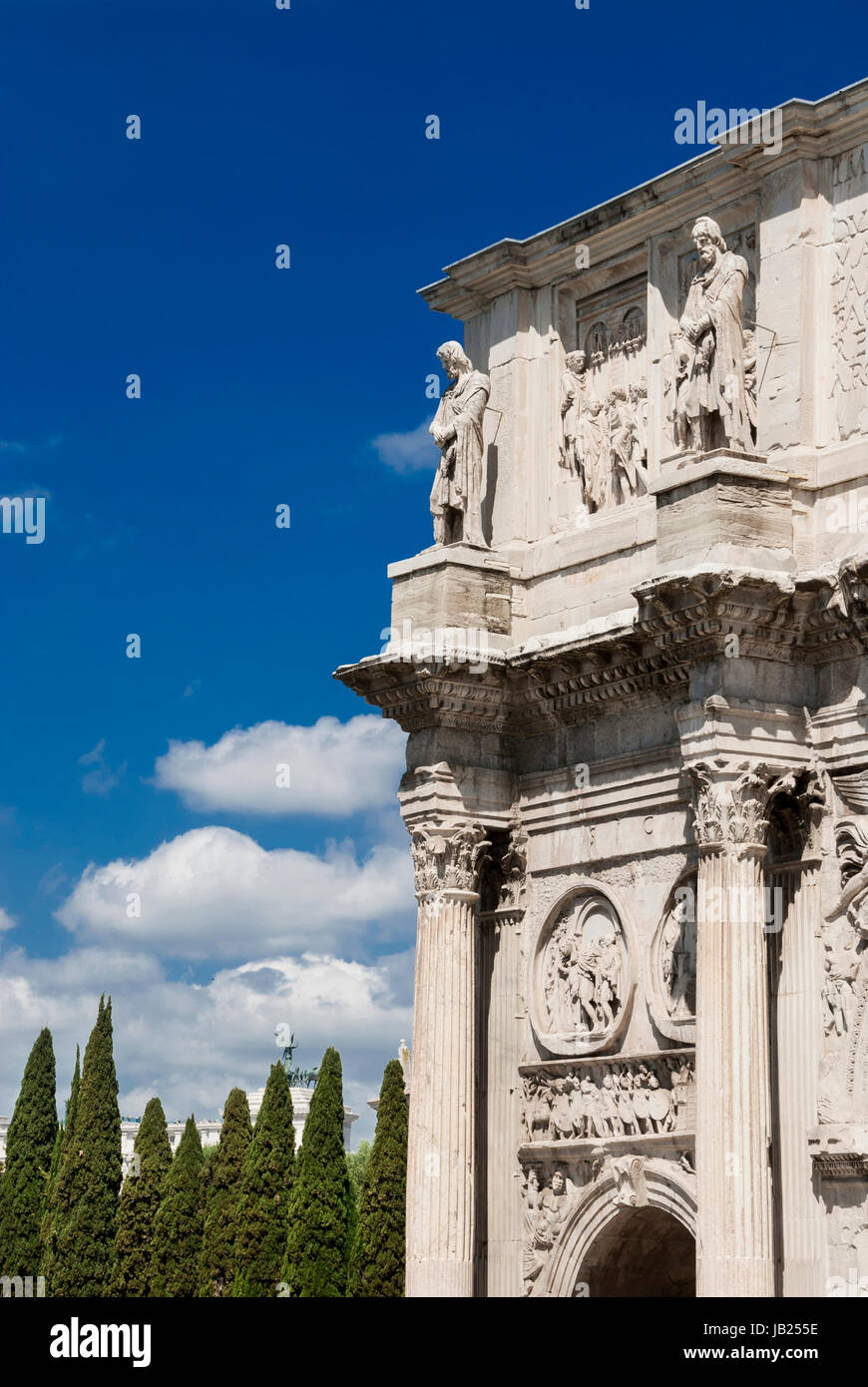 Ancient Arch of Constantine in Rome (with blue sky and copy space Stock ...