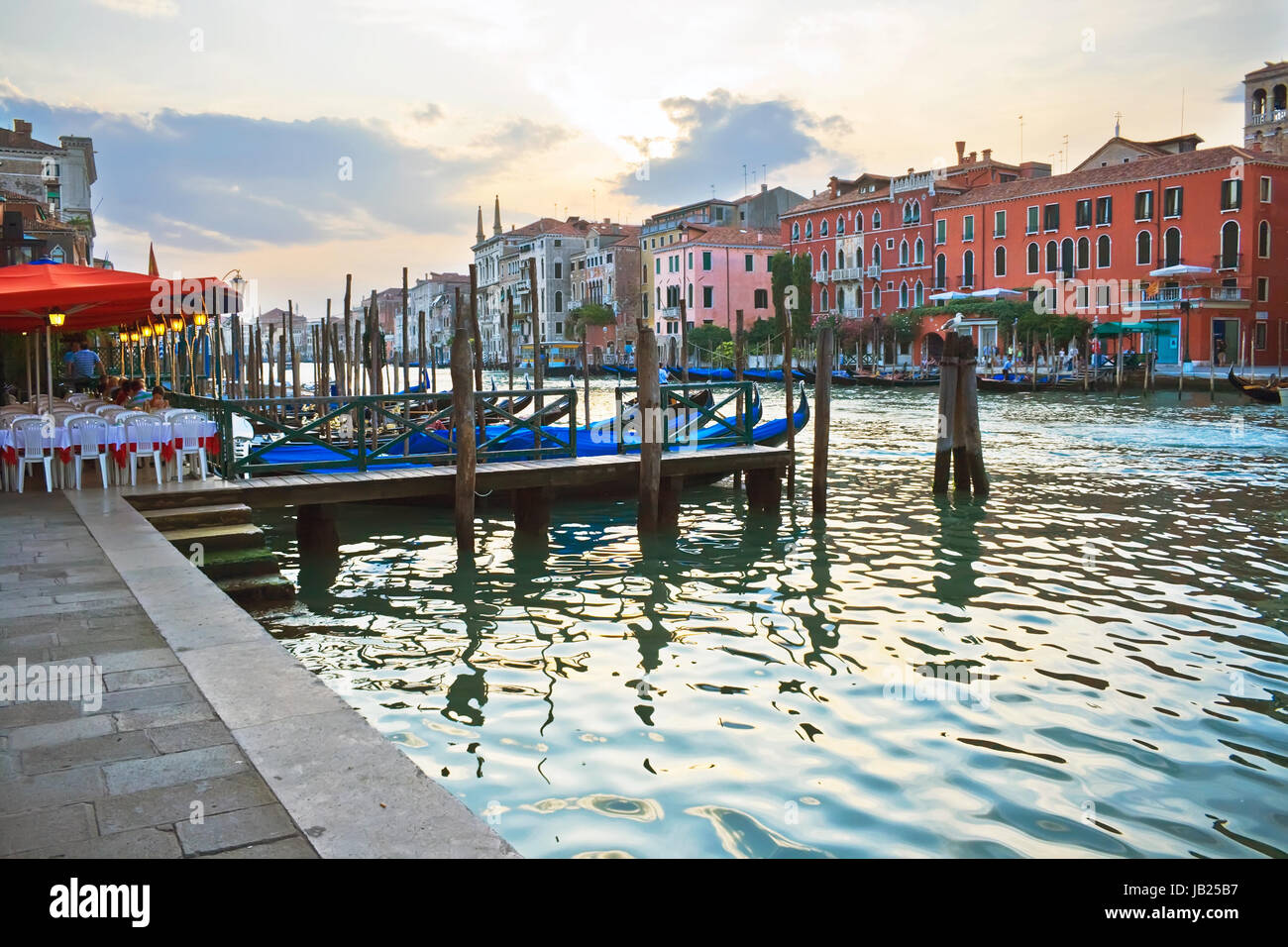 View of famous Grand Canal in the evening, Venice Stock Photo - Alamy