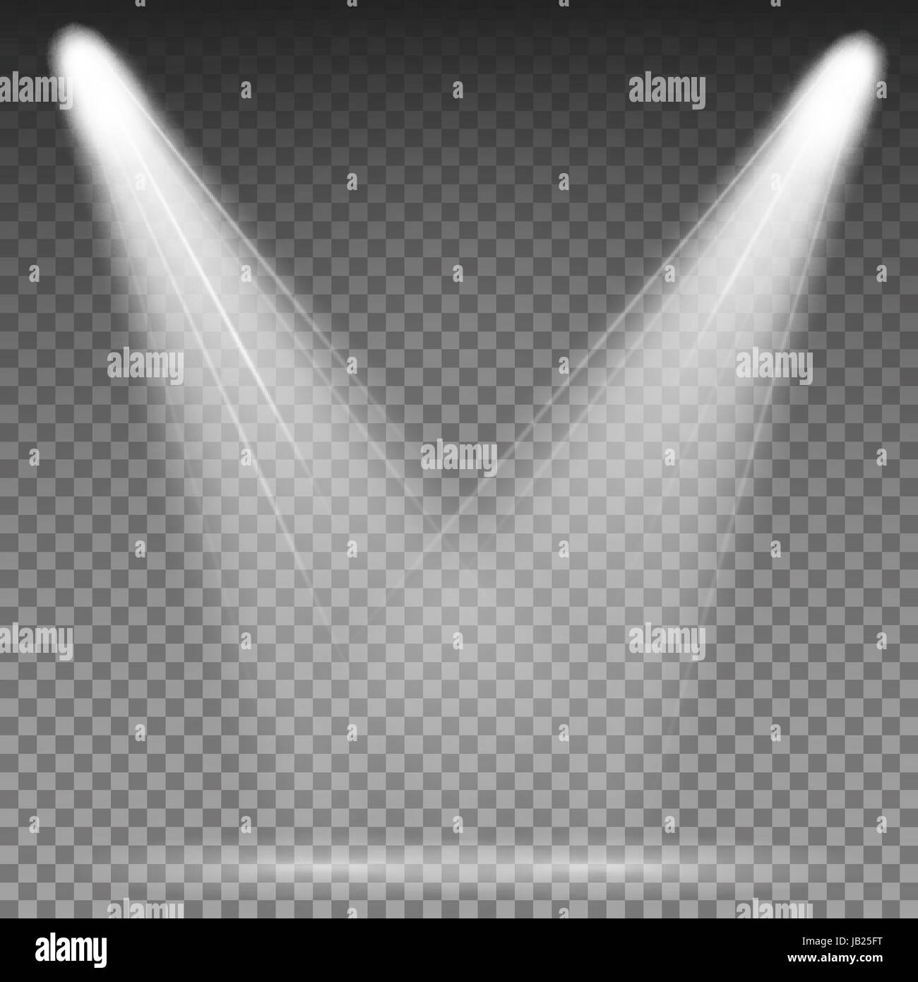 White Beam Lights Spotlights Vector. Glowing Light Effects Isolated On ...
