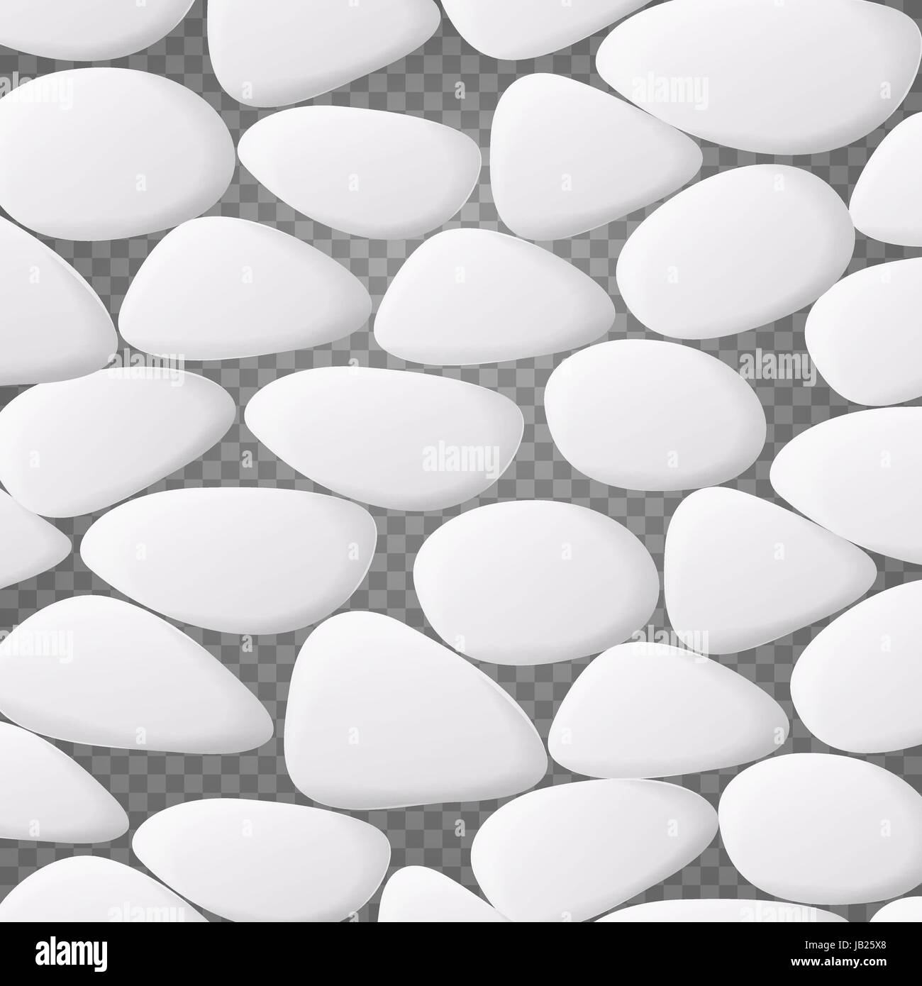 White Pebble Vector. Natural Realistic 3d Stones Of Different Shapes ...