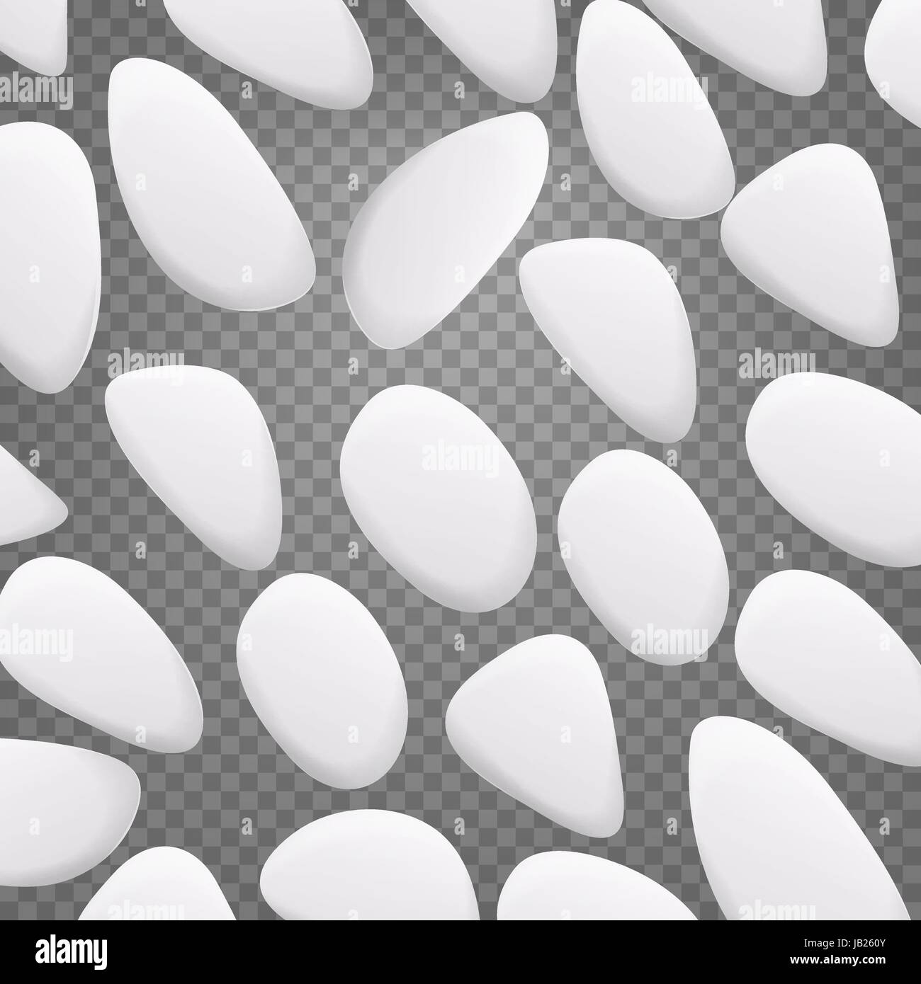 White Pebble Vector. Natural Realistic 3d Stones Of Different Shapes ...