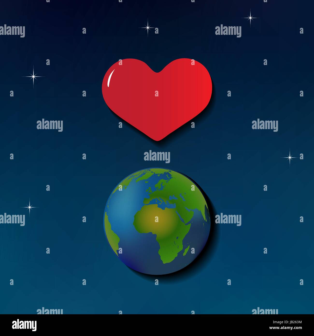 Earth big red heart hi-res stock photography and images - Alamy