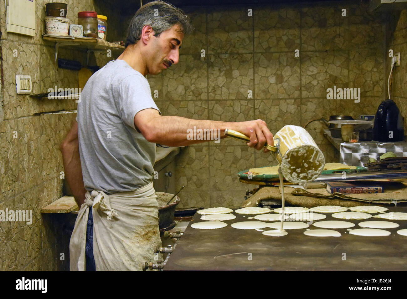Pancake making in the old city, Jerusalem, Israel Stock Photo - Alamy