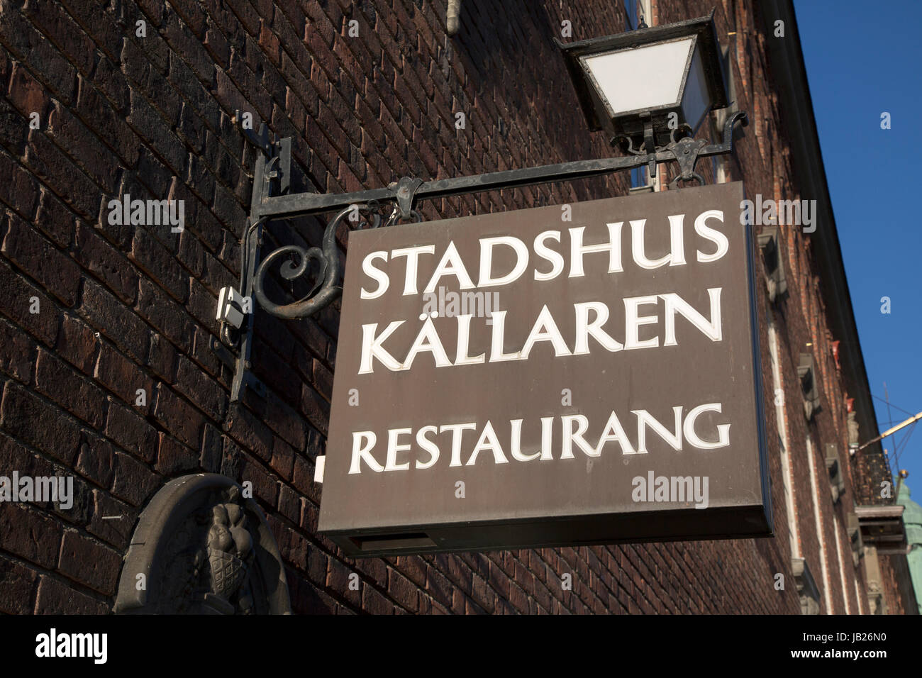 Restaurant Sign, City Hall; Stockholm, Sweden Stock Photo - Alamy
