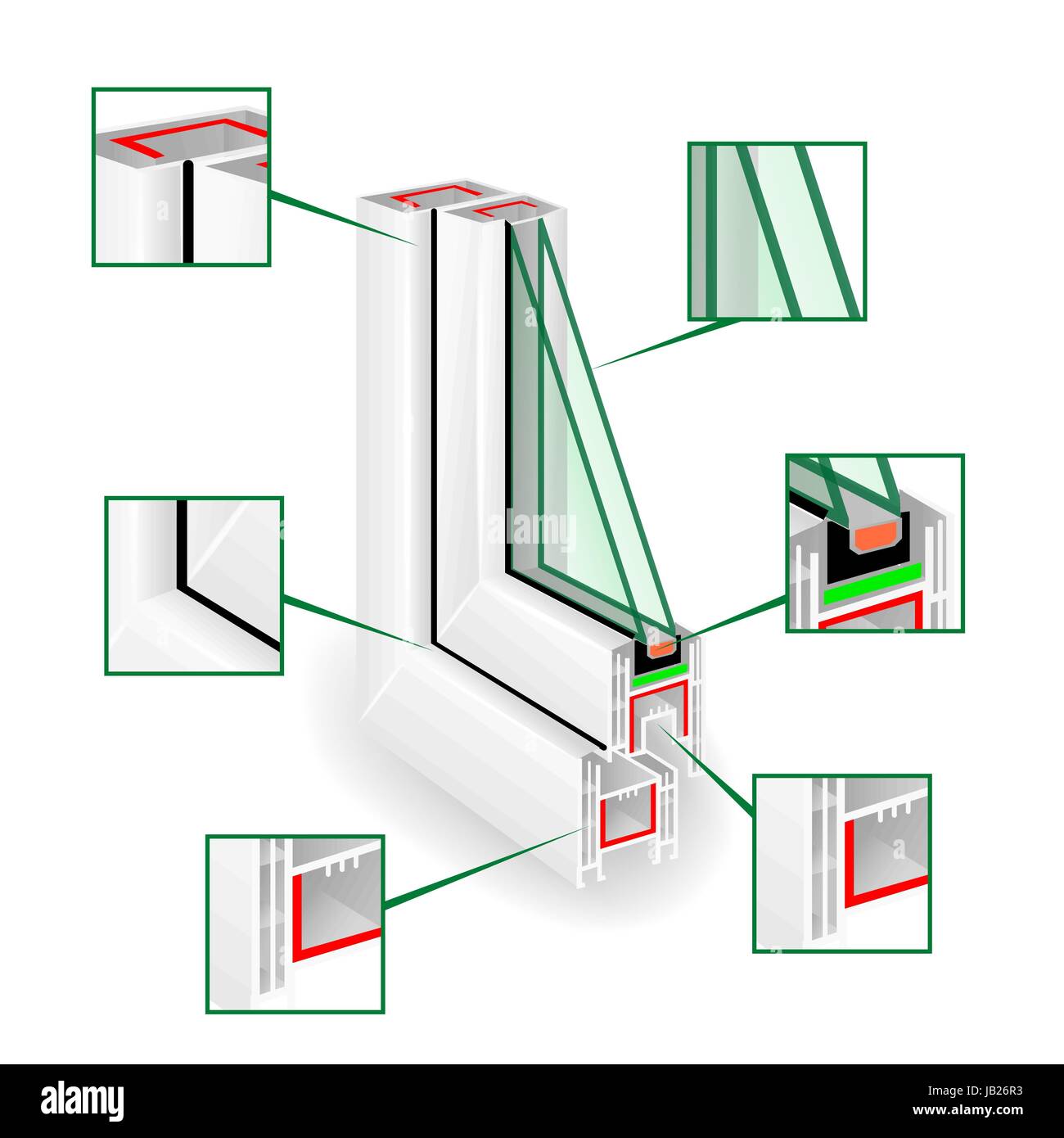 Plastic Window Frame Profile. Infographic Templeate. Vector Stock ...