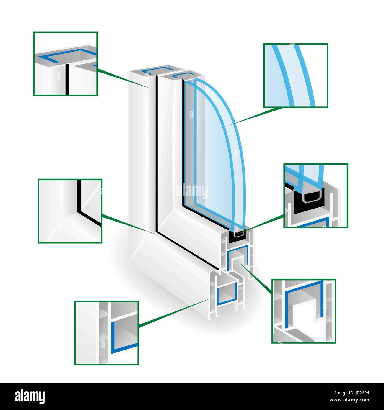 Plastic Window Frame Profile. Infographic Templeate. Vector Stock ...