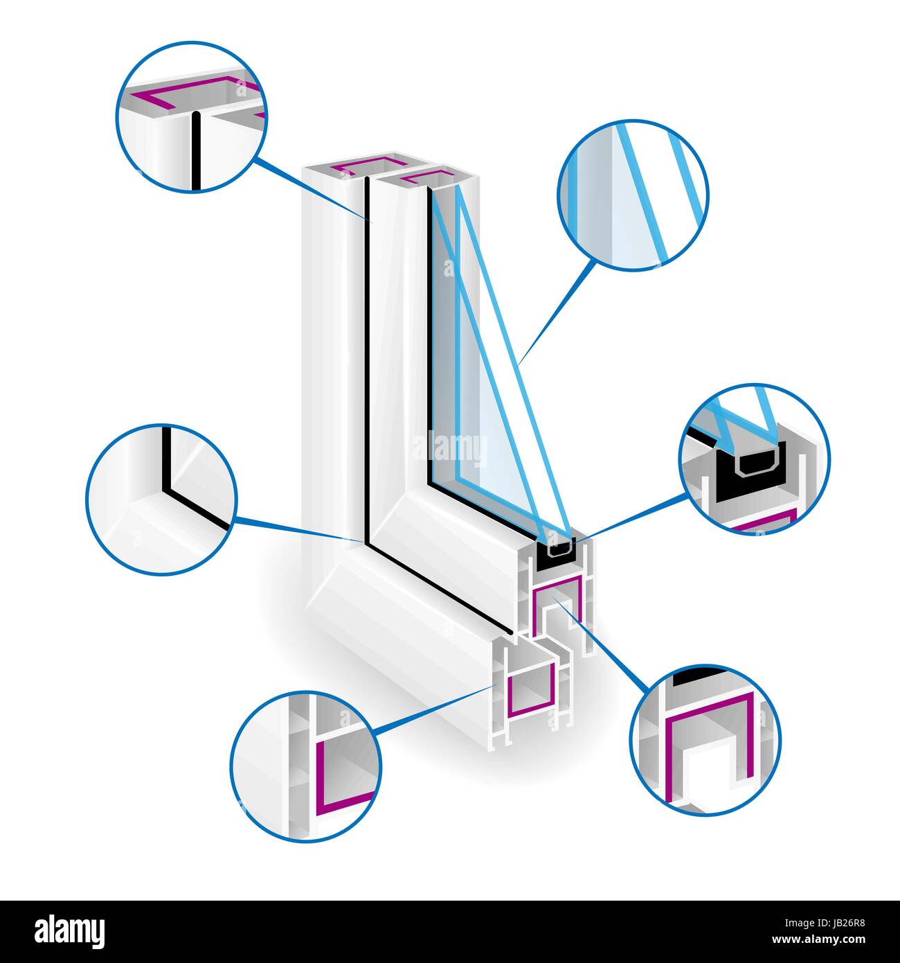 Plastic Window Frame Profile. Infographic Templeate. Illustration Of ...