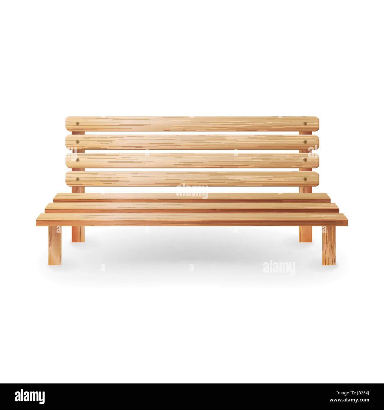 Wooden Bench Realistic Vector Illustration. Smooth Wooden Classic ...
