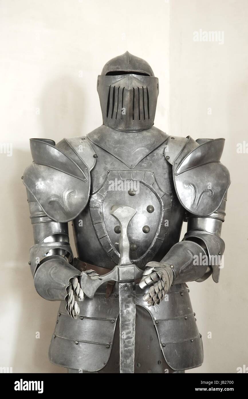 Shiny medieval knight armor closeup Stock Photo - Alamy