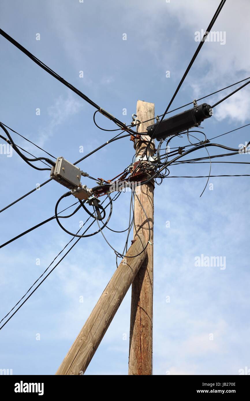 Many cables of electric lines Stock Photo - Alamy