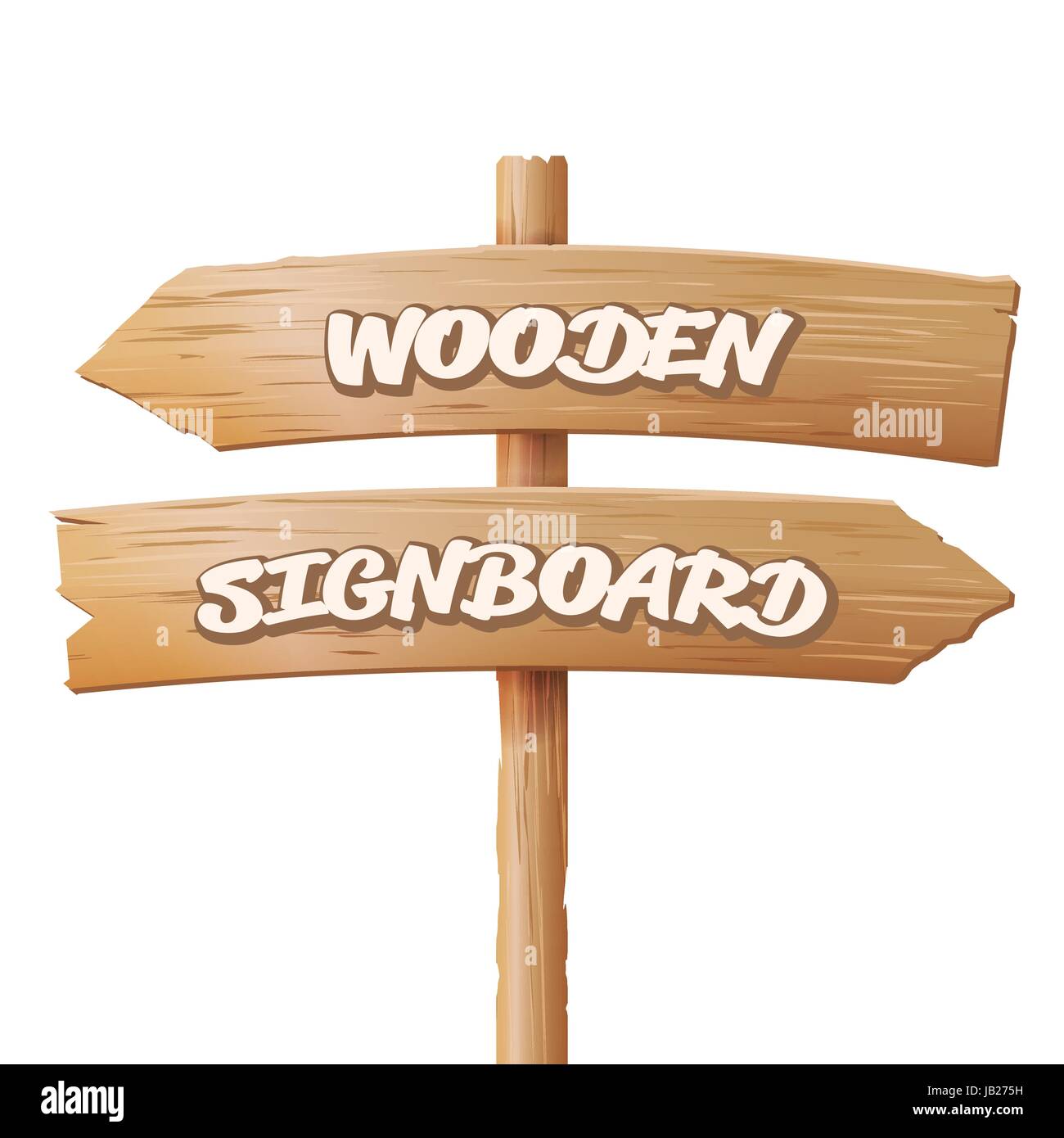 Wooden Signboards Vector. Old Geometric Sign Stand Cartoon Style Stock ...