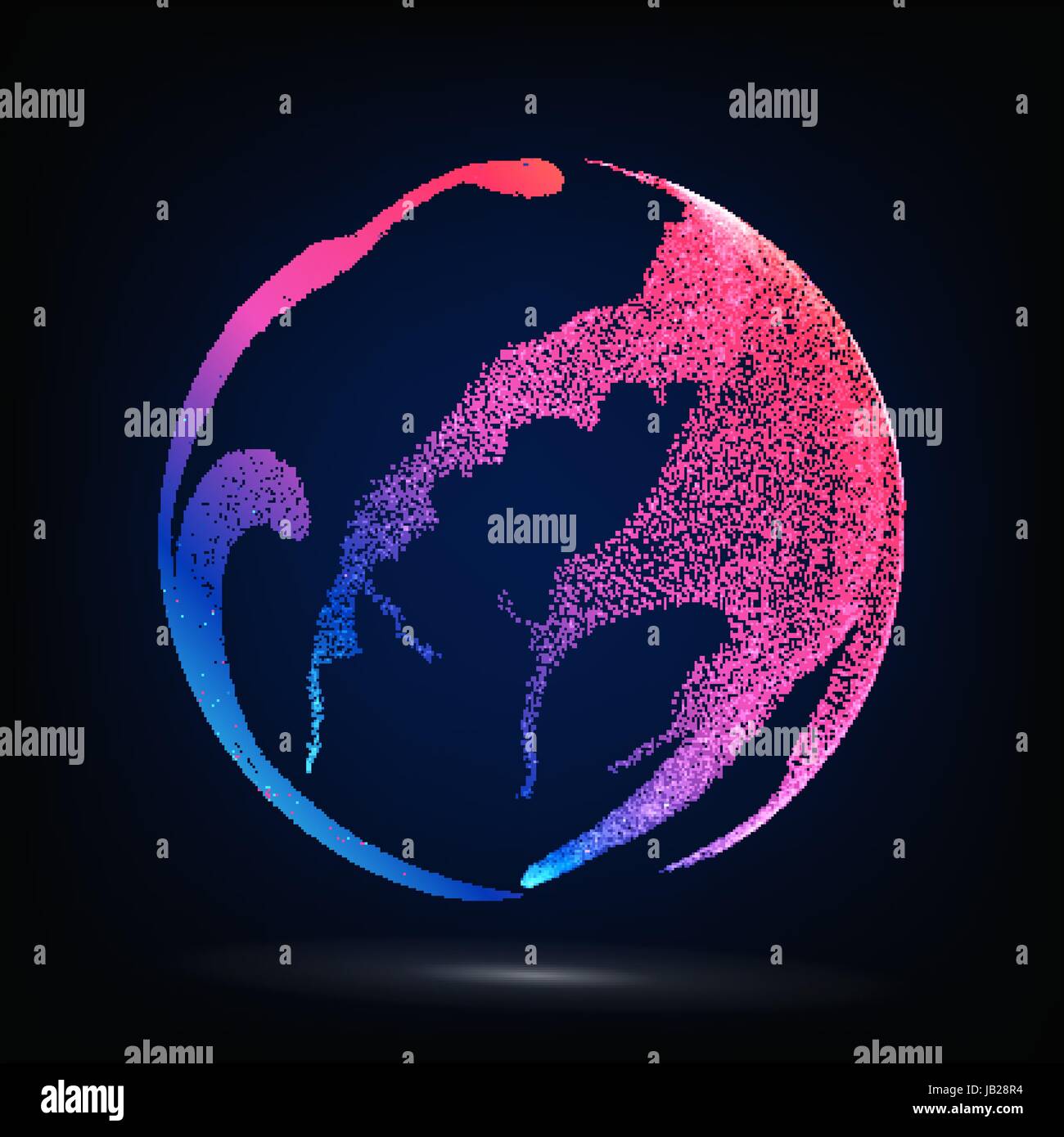 Sphere Composition Vector. Dotted Abstract Graphics. Glowing Background ...