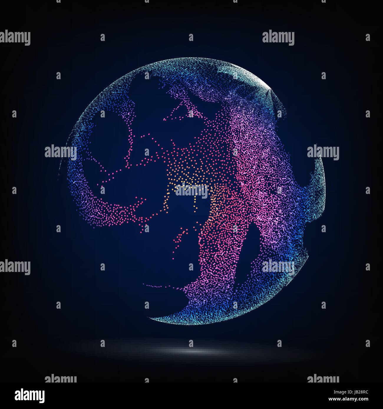 Sphere Composition Vector. Dotted Abstract Graphics. Glowing Background ...