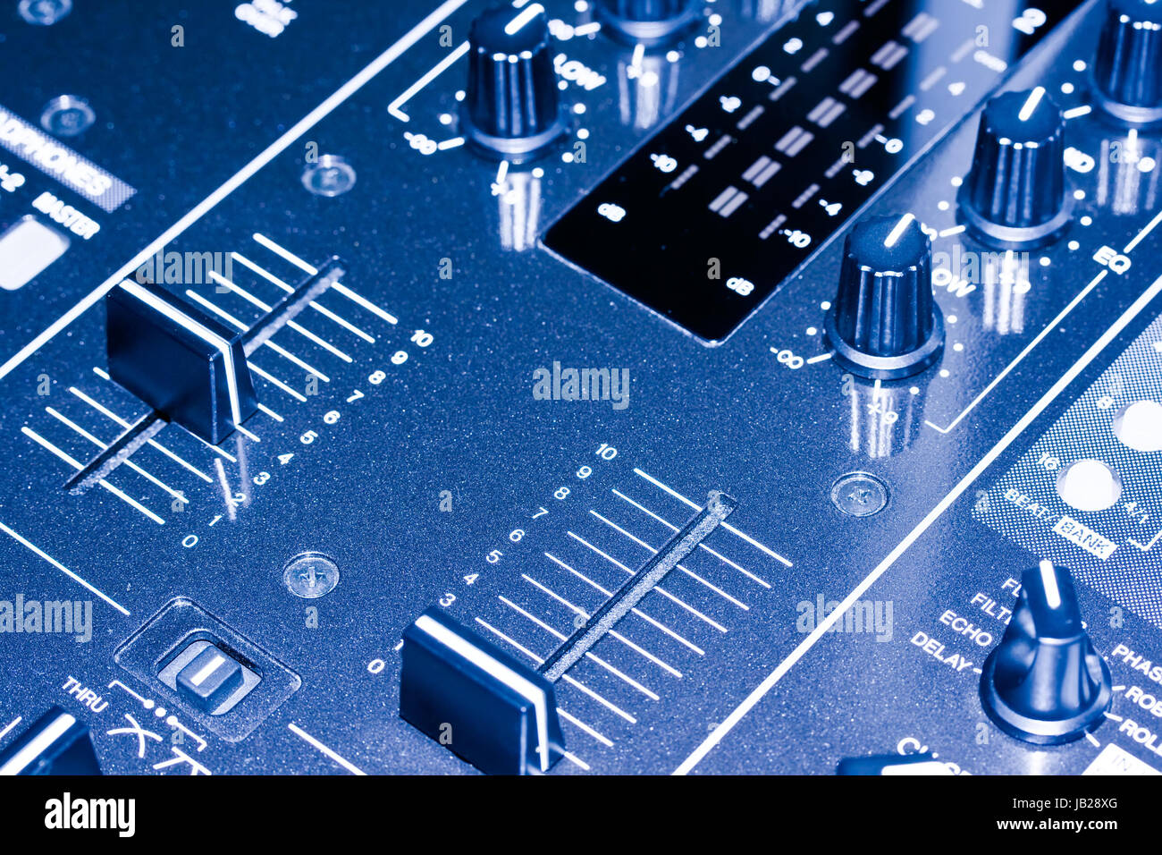 Electronic DJ Mixer close up Stock Photo - Alamy