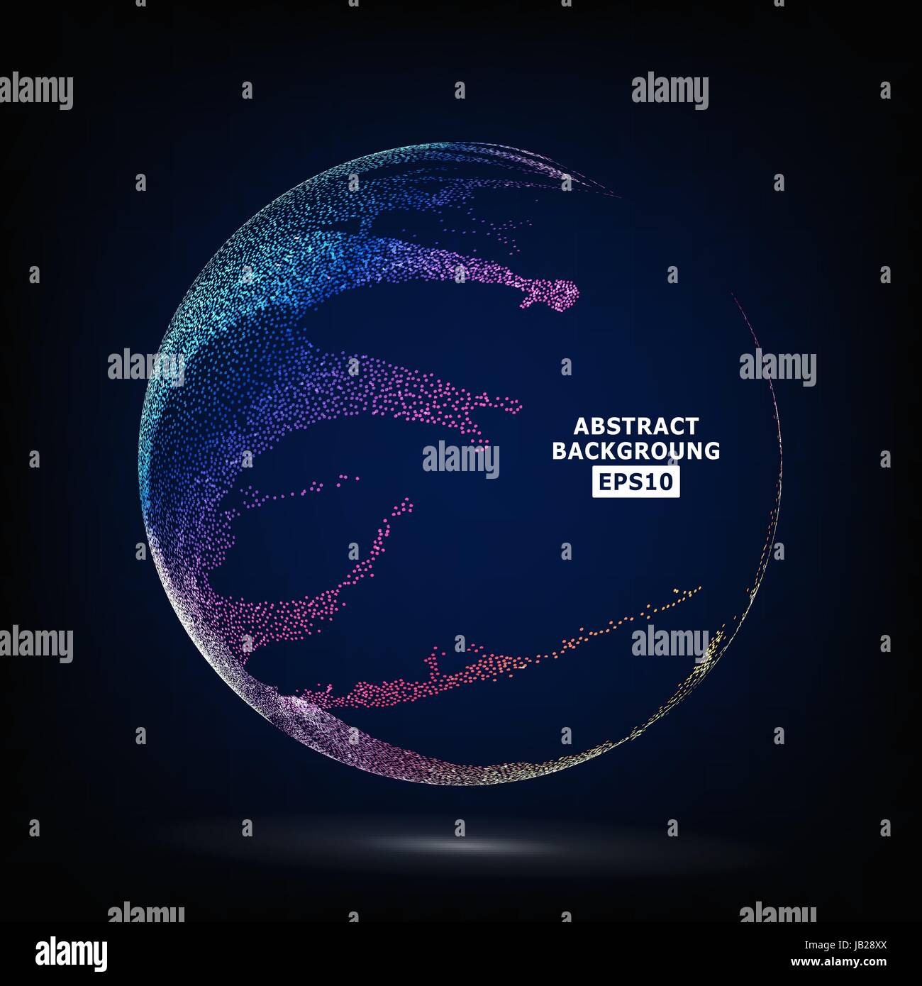 Sphere Composition Vector. Dotted Abstract Graphics. Glowing Background ...