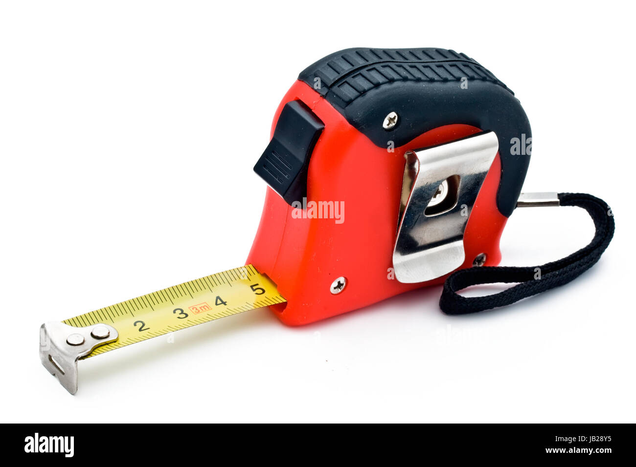 Red tape measure on white background Stock Photo - Alamy
