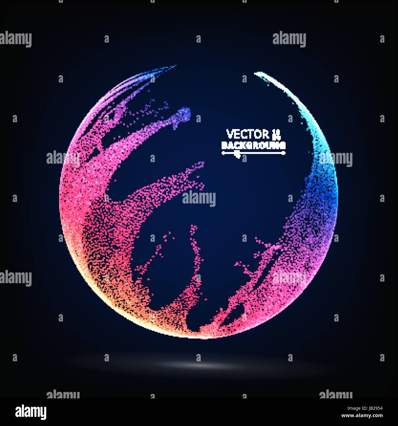 Sphere Composition Vector. Dotted Abstract Graphics. Glowing Background ...