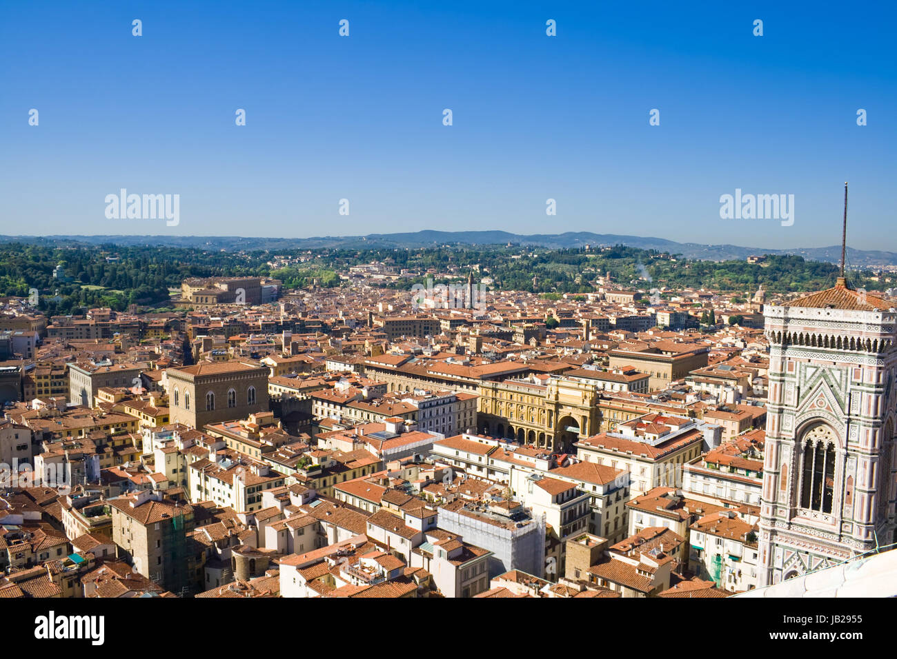 Panoramic view of Florence old city from the cathedral, Italy Stock ...