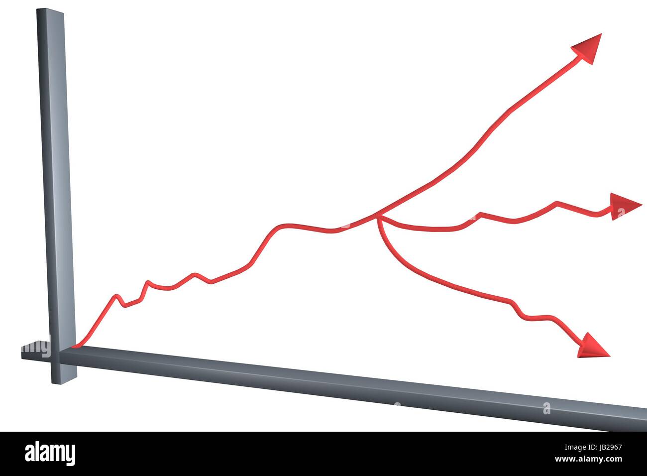 Graph with three directions set, 3d render Stock Photo - Alamy