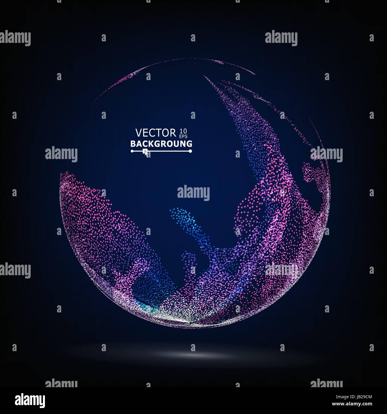 Sphere Composition Vector. Dotted Abstract Graphics. Glowing Background ...