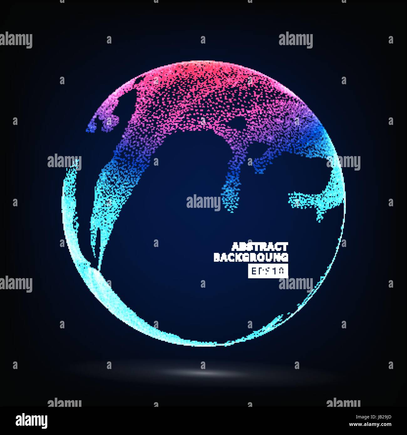 Sphere Composition Vector. Dotted Abstract Graphics. Glowing Background ...