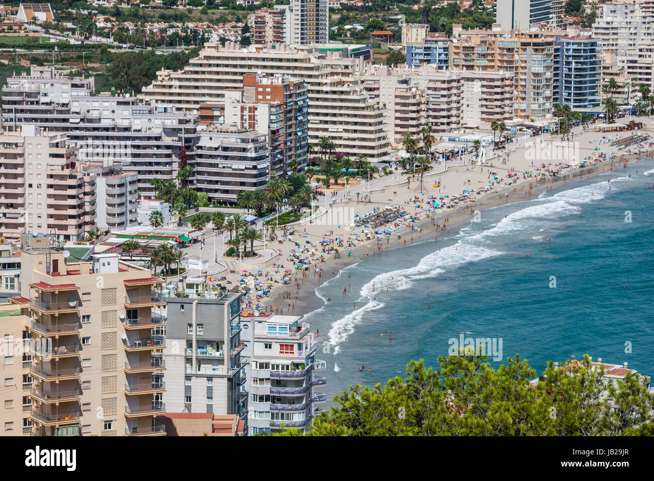 Coastline of Mediterranean Resort Calpe, Spain with Sea and Lake Stock ...