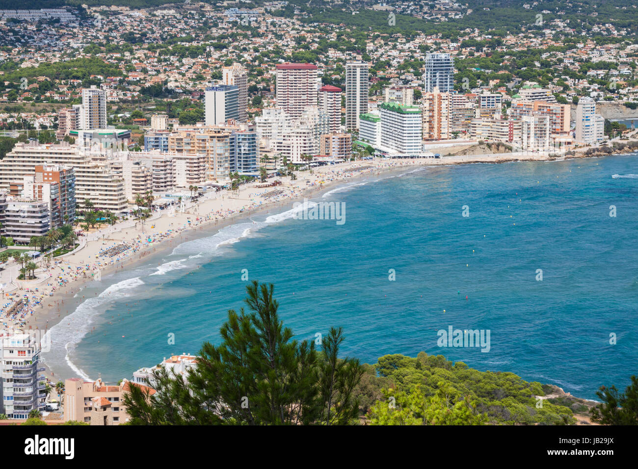 Coastline of Mediterranean Resort Calpe, Spain with Sea and Lake Stock ...