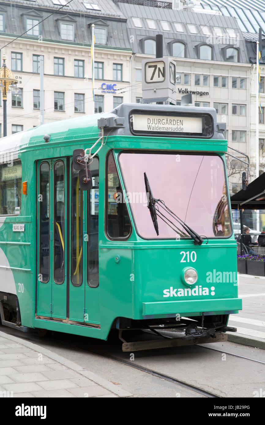 Tram in Norrmalmstorg Square, Stockholm, Sweden Stock Photo - Alamy