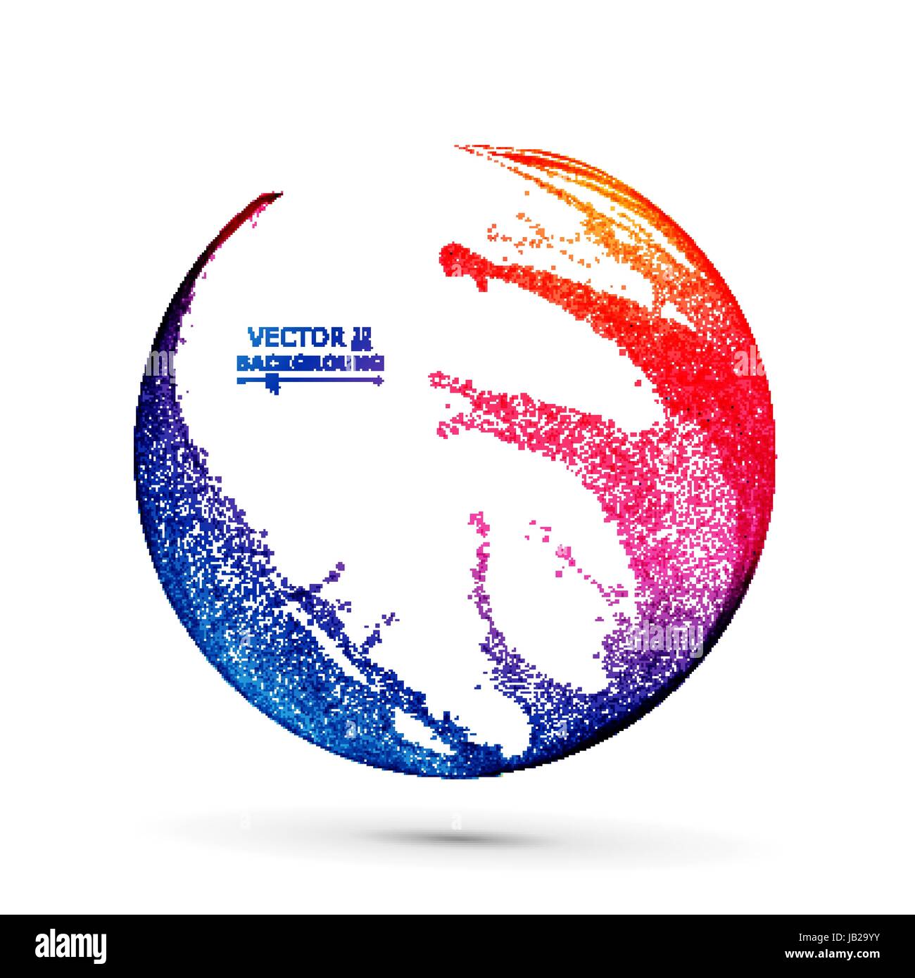 Colorful Sphere Composition Vector. Dotted Abstract Graphics. Isolated ...