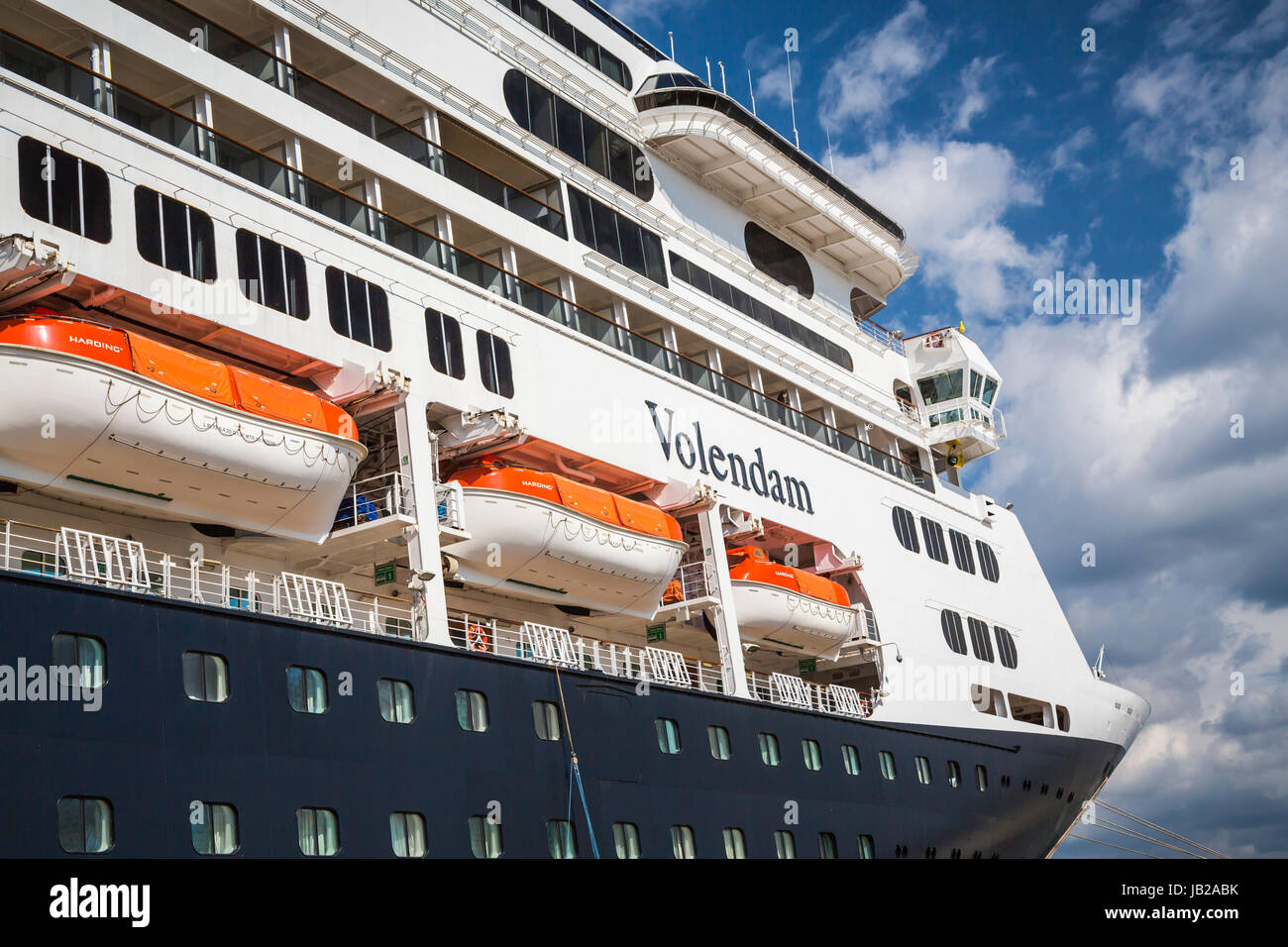 The Holland America Lines cruise ship, Volendam in the port of Aomori ...
