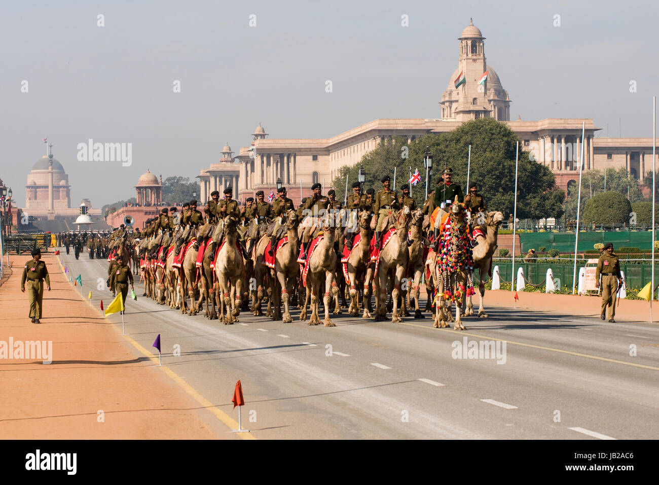 Camel Corps of the Indian Border Security Force parading down the Raj ...