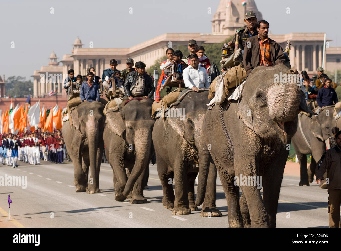 India military parade elephants hi-res stock photography and images - Alamy
